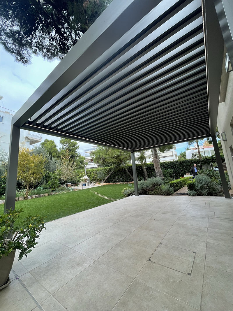 Βιοκλιματική Πέργκολα με LED & Vertitex II zip στην Βούλα ...
