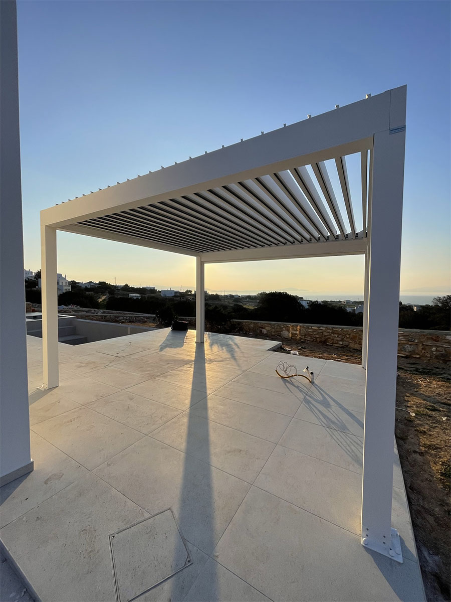 Βιοκλιματική Πέργκολα FUTURA με LED και Vertical στην Πάρο ...