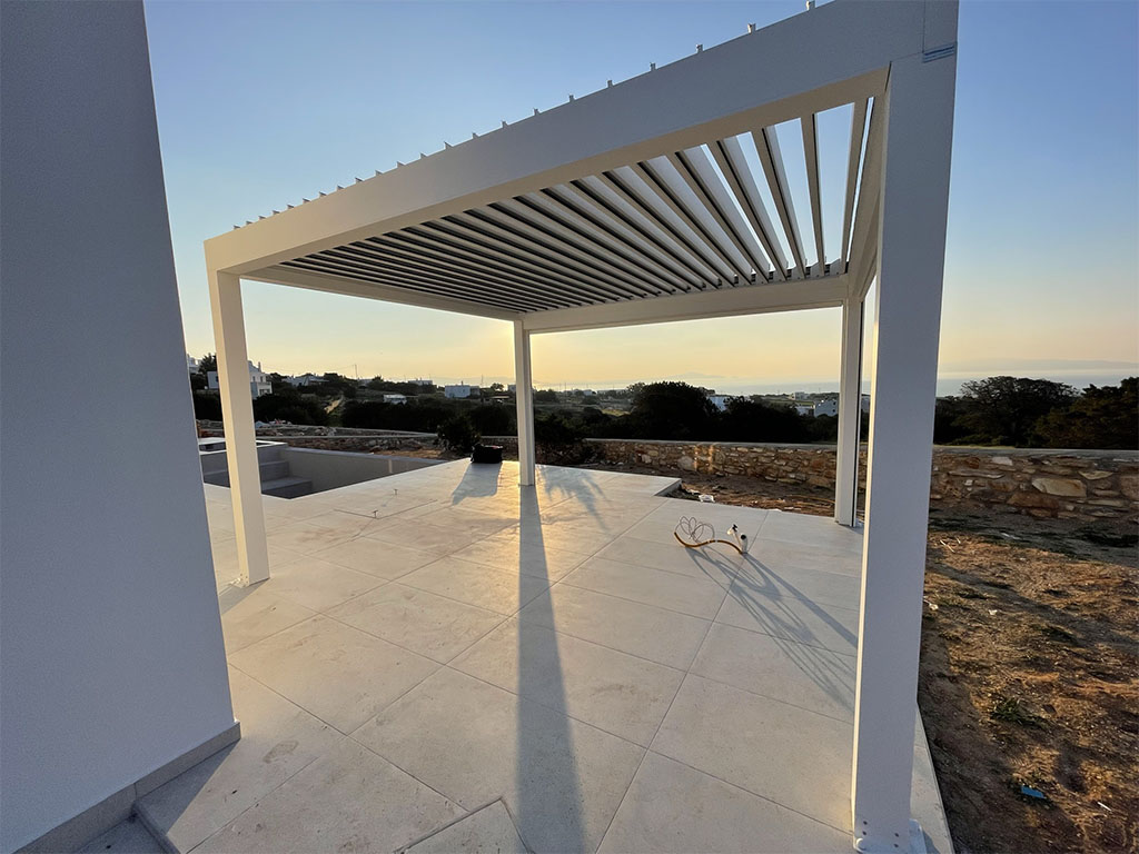 Βιοκλιματική Πέργκολα FUTURA με LED και Vertical στην Πάρο ...